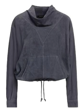 Isabel Marant Étoile Suede Draped Neckline Top - Black