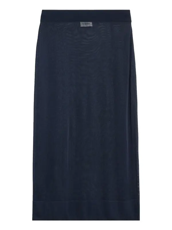 Saint Laurent Knitted Pencil Skirt - Black