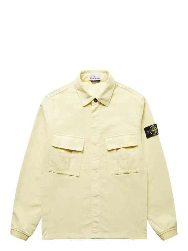 Stone Island Logo Long-sleeved Shirt - Yellow