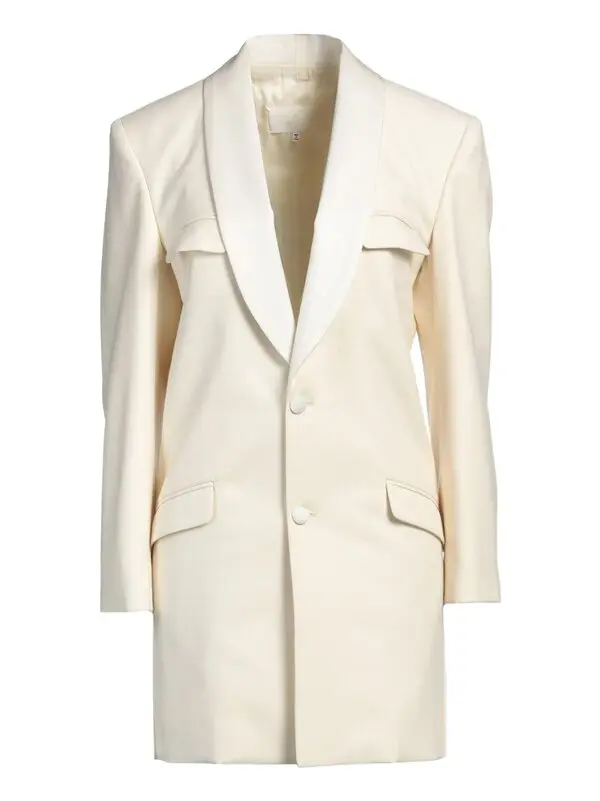 MAISON MARGIELA Single-breasted Wool Coat - White