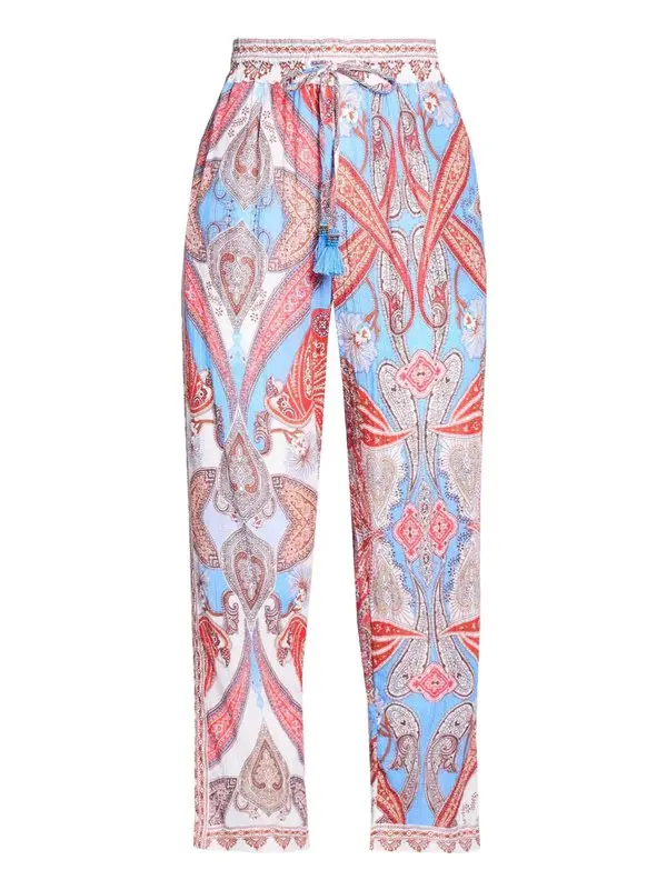 Farm Rio Printed Paisley Wide Leg Pants - Pink