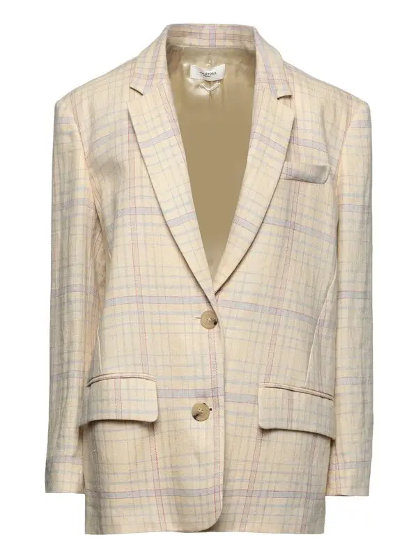 Isabel Marant Étoile Tartan Pattern Woven Blazers - Nude