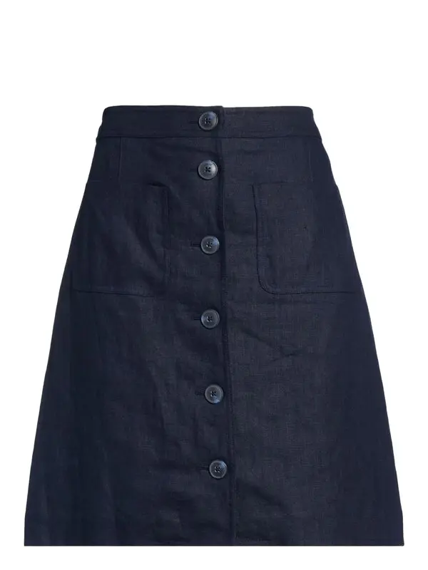 Tory Burch Linen A-line Skirt - Black
