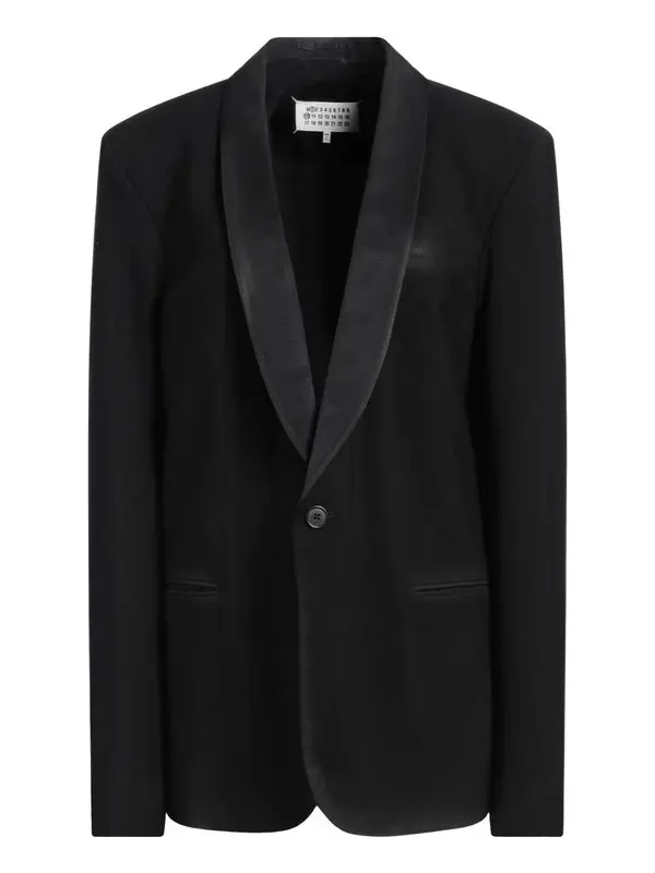 MAISON MARGIELA Single-breasted Shawl Collar Blazer - Black