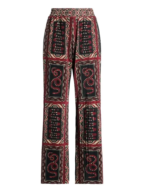 Farm Rio Wide-leg Printed Trousers - Black