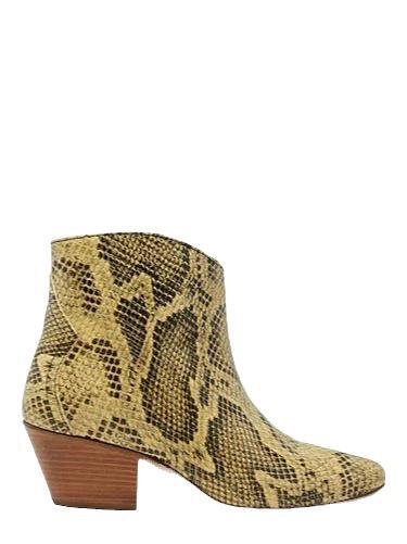 Isabel Marant Étoile Snake-print Leather Ankle Boots - Green