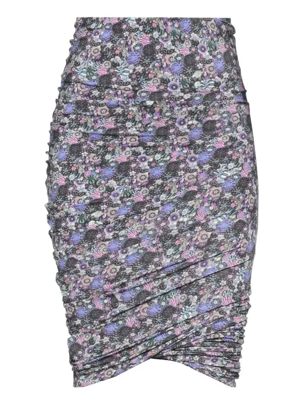 Isabel Marant Étoile Floral Print Asymmetric Jersey Skirt - Gray