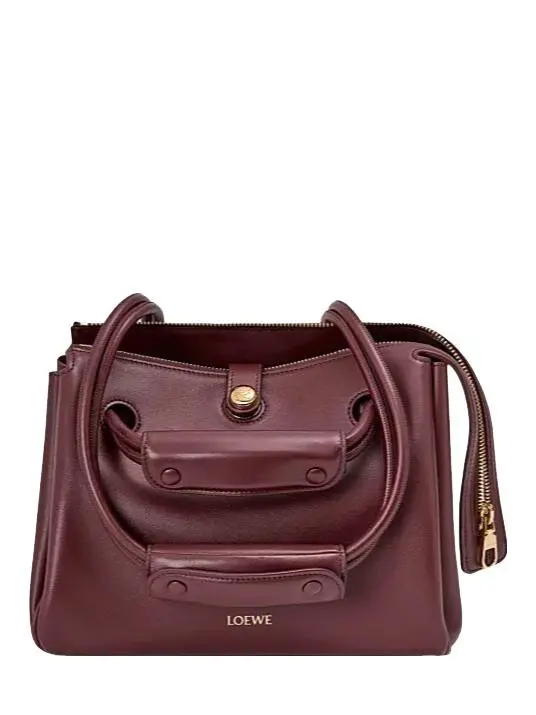 Loewe Small Madrid Bag In Supple Calfskin - Deep Burgundy
