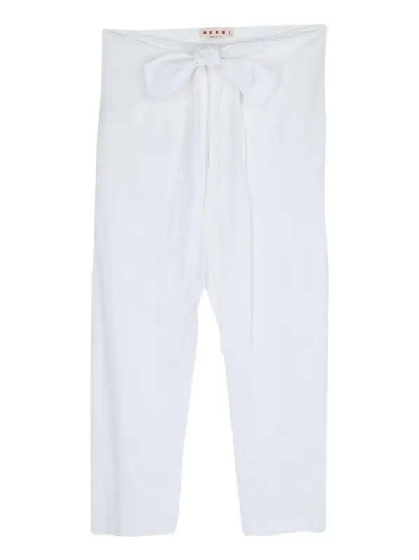 Marni Tie Detailed Trousers - White