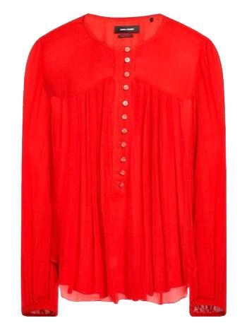 Isabel Marant Étoile Georgette Gathered Top - Red