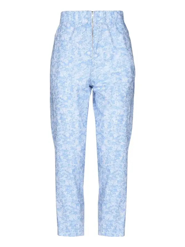 GANNI High-waist Straight-leg Floral Pants - No