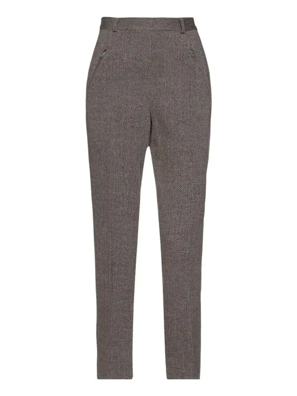 MAISON MARGIELA Tapered Trousers In Herringbone - Black