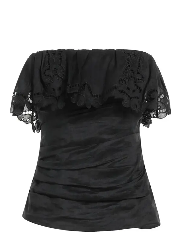 Isabel Marant Étoile Bandeau Wrap Top With Broderie Anglaise - Black