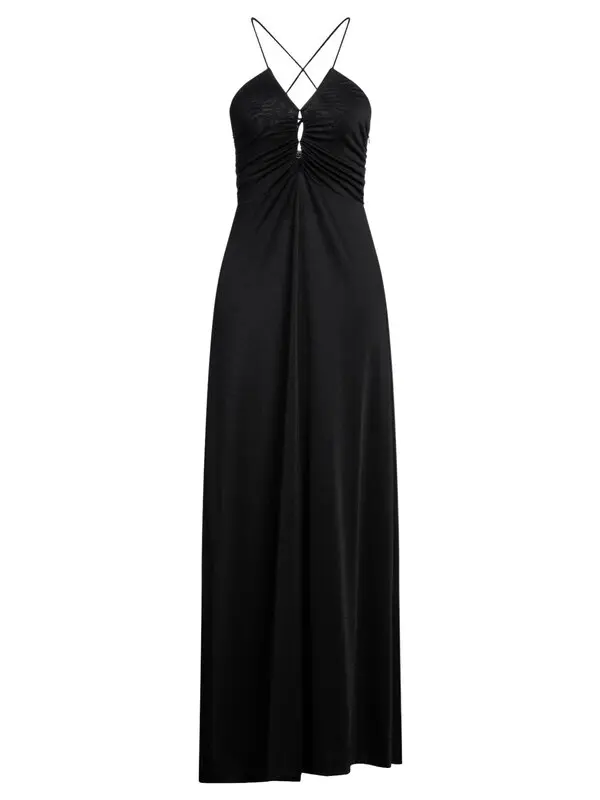 GANNI Maxi Dress With V-neck And Sleeveless Design - Black