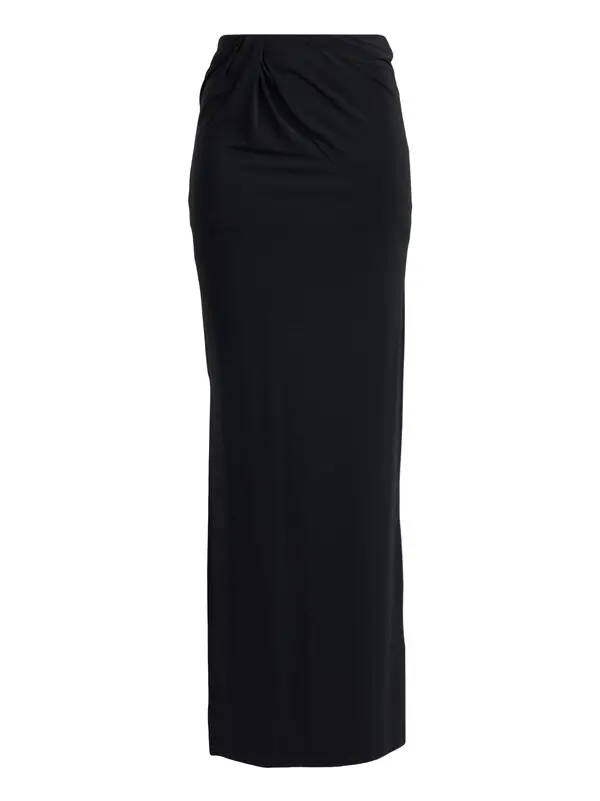 Jacquemus Jersey Maxi Skirt With Side Slits - Black