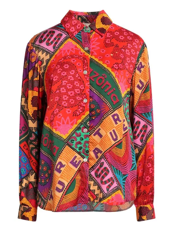 Farm Rio Printed Long-sleeved Shirt - Red