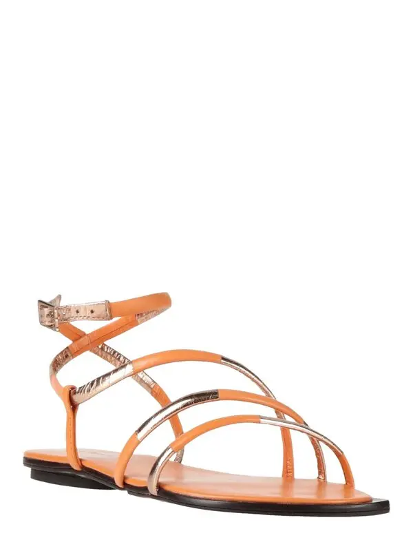 Tory Burch Two-tone Metallic Leather Sandals - Nude