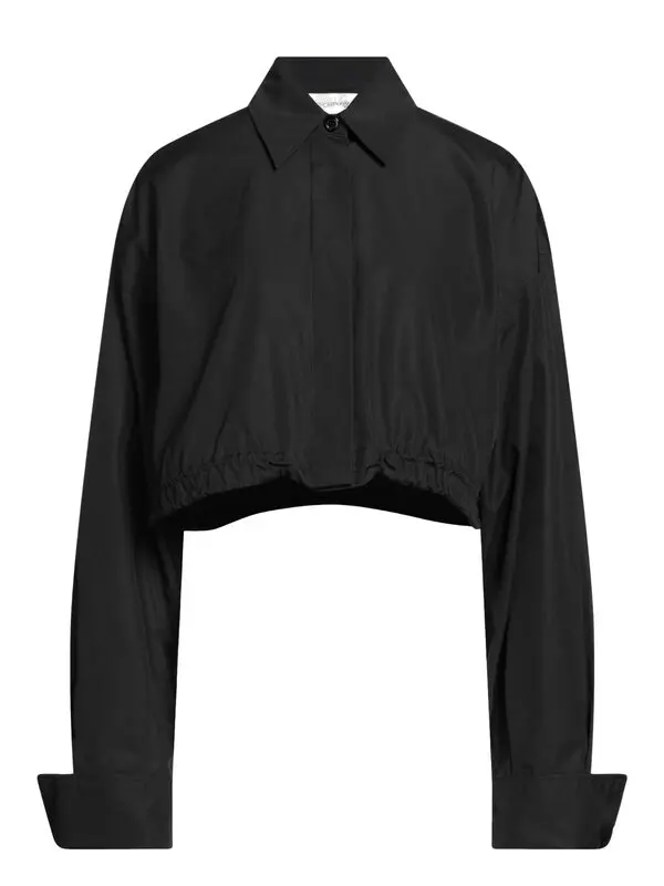 Sportmax Solid Color Shirt With Drawstring Hem - Black