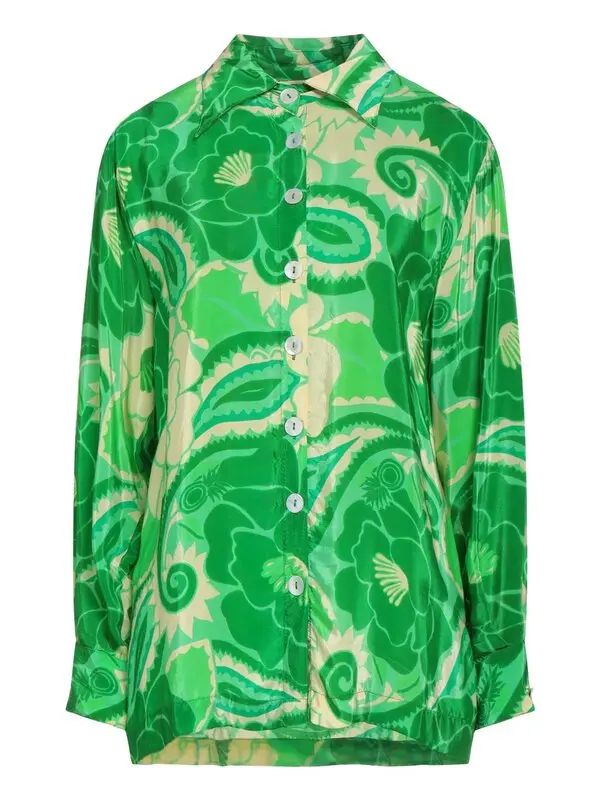 Farm Rio Long-sleeve Printed Shirt - Green