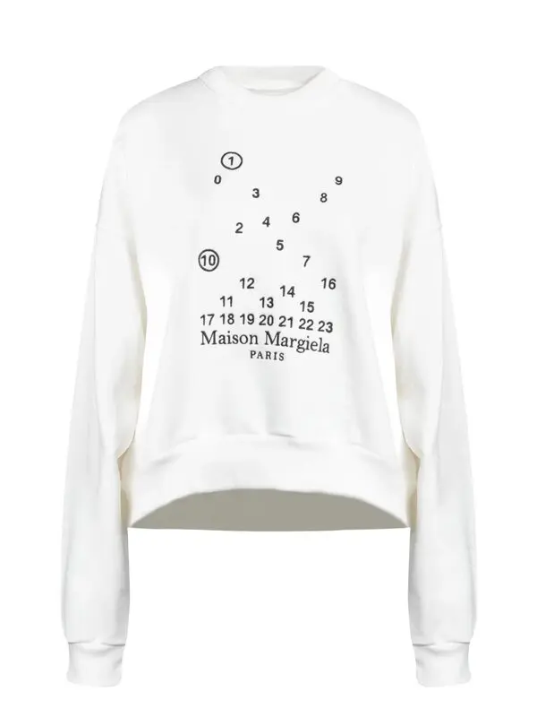 MAISON MARGIELA French Terry Sweatshirt With Appliqués - White