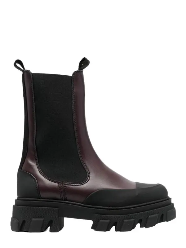 GANNI Chelsea Boots With Elastic Side Panels And Lug Sole - Black