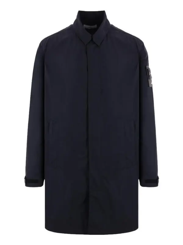 Stone Island Compass Badge Long-sleeved Coat - Navy Blue