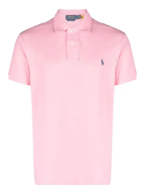 Polo Ralph Lauren Logo Embroidered Short-sleeved Polo Shirt - Pink
