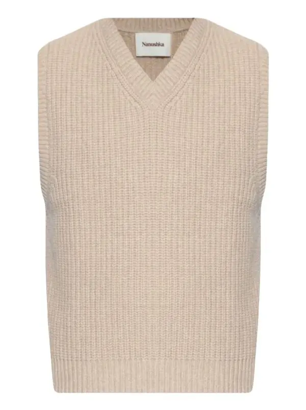 Nanushka Malthe V-neck Knitted Vest - Nude