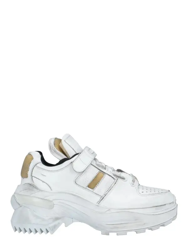 MAISON MARGIELA Distressed Lace-up Sneakers - White