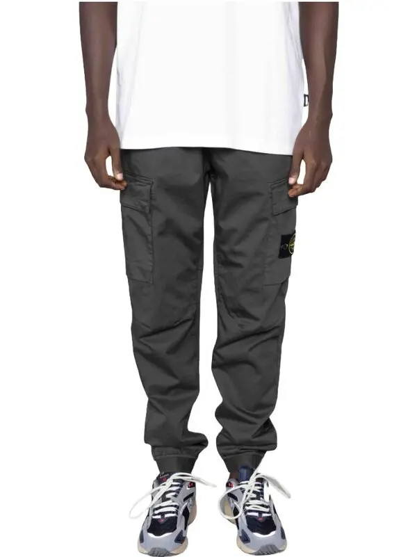 Stone Island Compass Patch Cargo Trousers - Charcoal-grey