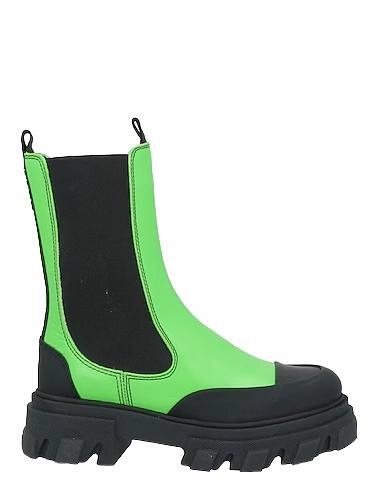 GANNI Platform Leather Boots - Black