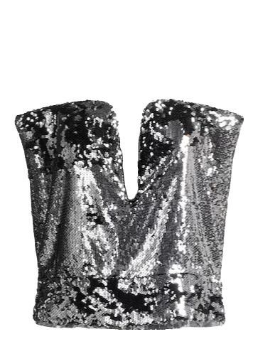 Isabel Marant Étoile Bandeau Top With Sequins And Deep Neckline - Black