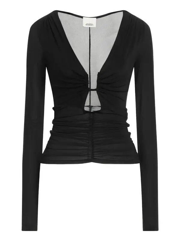 Isabel Marant Étoile Deep V-neck Long Sleeve Top - Black