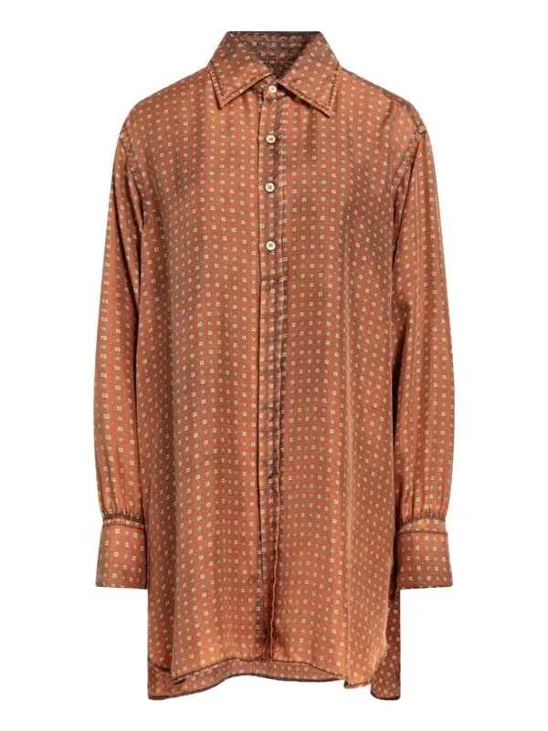 MAISON MARGIELA Printed Long-sleeve Shirt - Brown