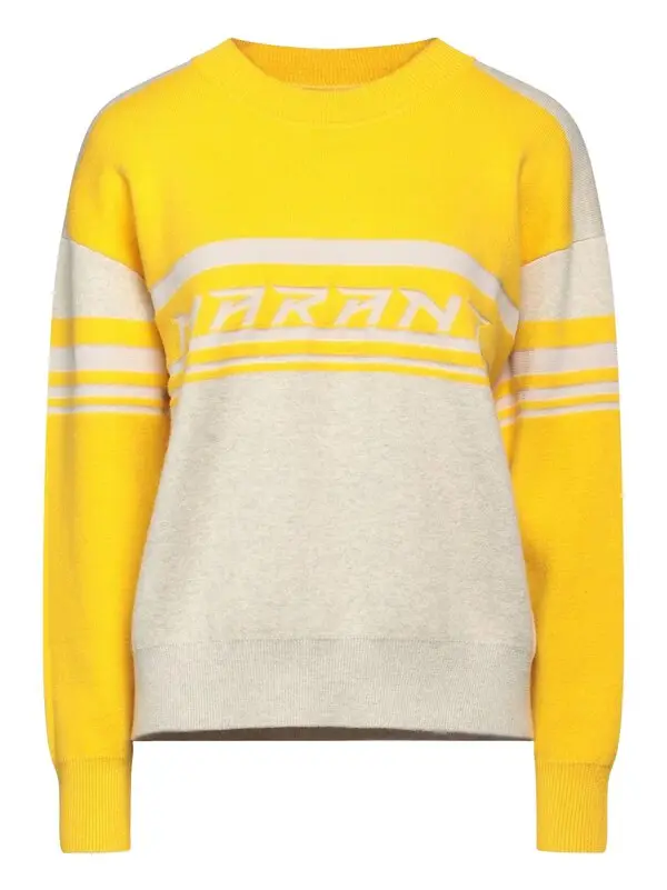 Isabel Marant Étoile Two-tone Knit Crewneck Sweater - Yellow