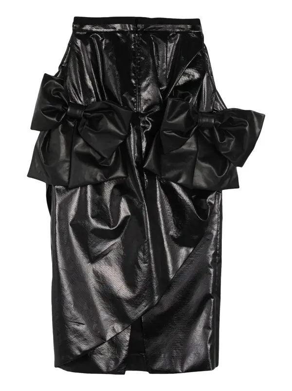 MAISON MARGIELA Metallic Pencil Skirt With Bow Detail - Black