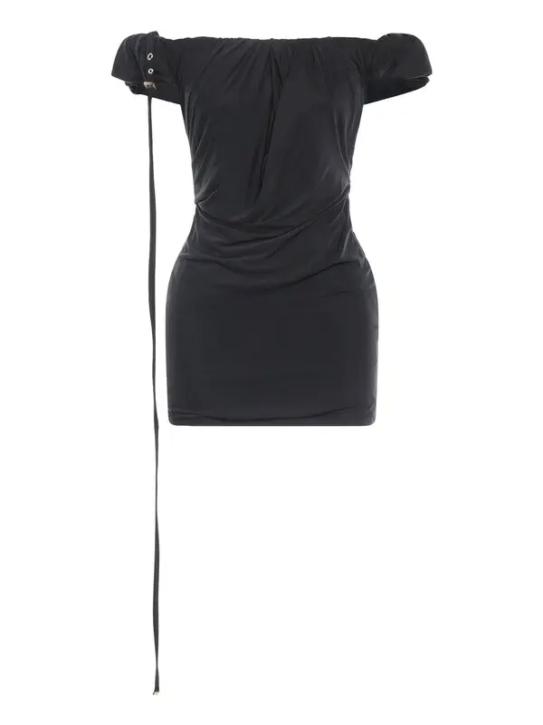 Jacquemus Off-shoulder Short Sleeve Cropped Dress - Black