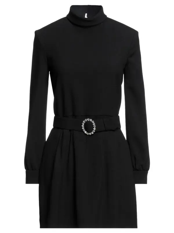 Saint Laurent Long Sleeve Crepe Dress - Black