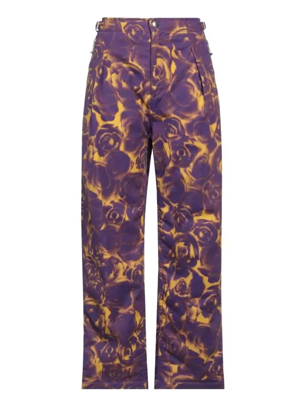 Burberry Floral Print Straight-leg Trousers - Multicolor