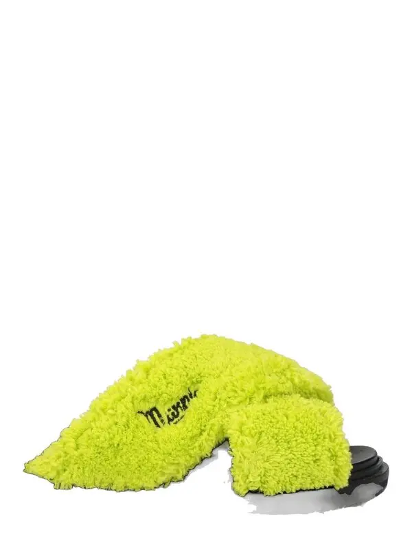 Marni Round Toe Plush Fabric Sandals - Yellow