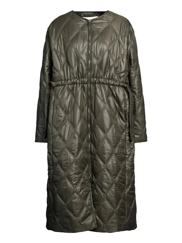 GANNI Quilted Shell Coat - Black