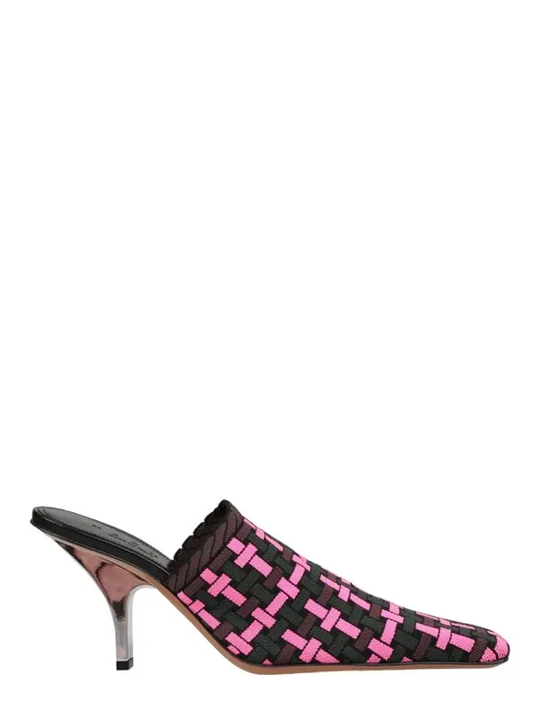 Marni Geometric-print Heeled Mules - Black