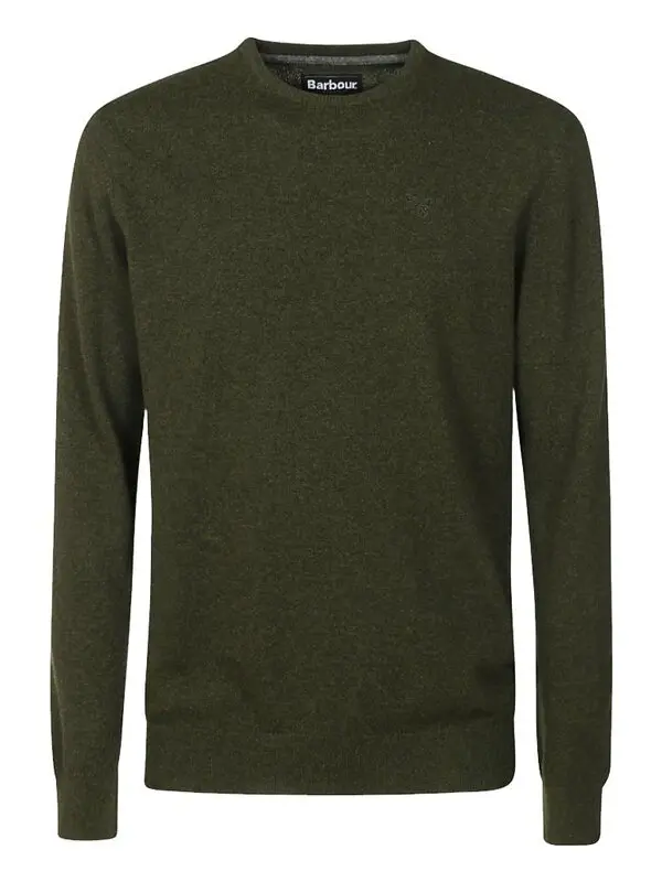 Barbour Logo Embroidered Crewneck Knitted Jumper - Green