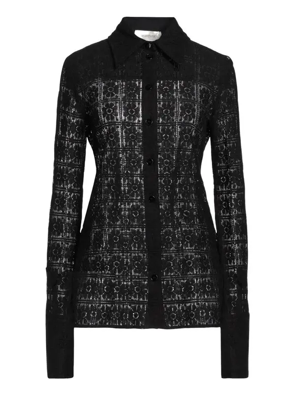 Sportmax Lace Button-up Shirt - Black