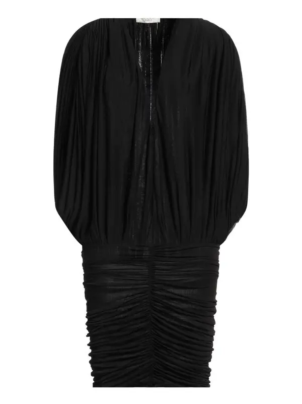 Saint Laurent Gathered Jersey Bodycon Dress - Black