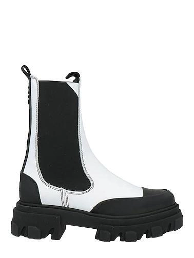 GANNI Leather Ankle Boots - Black