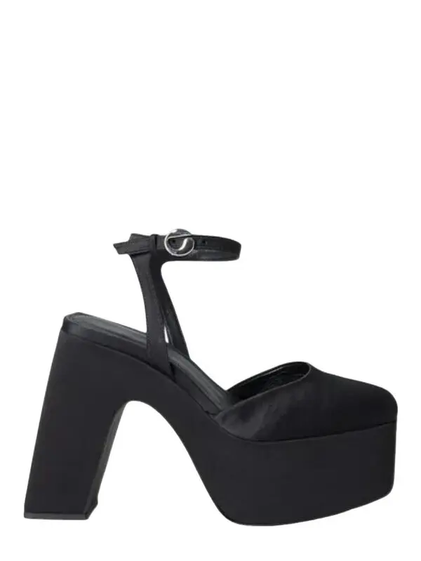 Coperni Bridge Platform Round-toe Pumps With Ankle Strap - Black