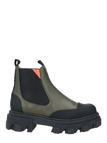 GANNI Color-block Leather Ankle Boots - Black
