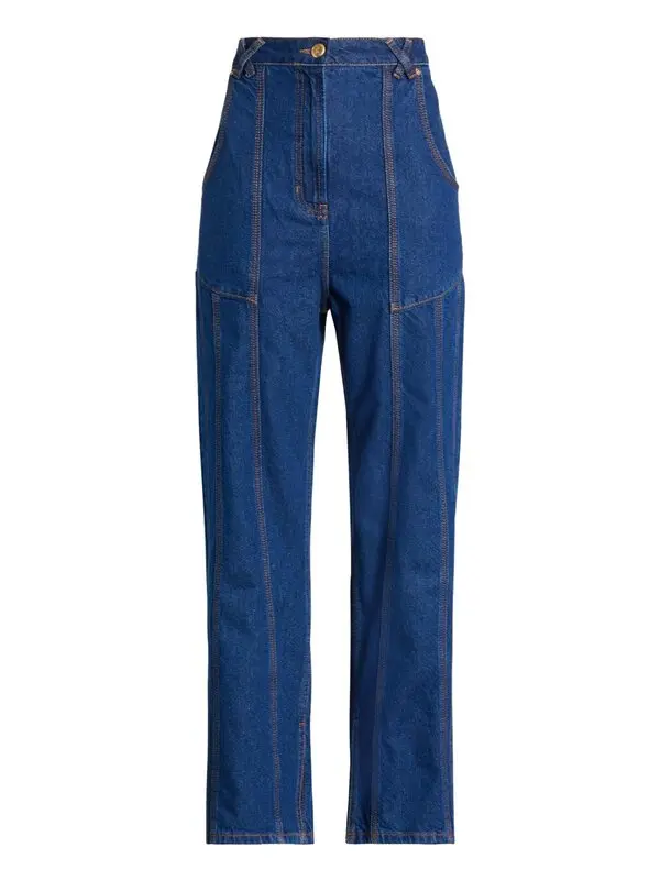 Farm Rio Belted Jeans - Blue