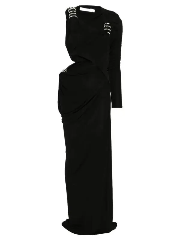 Christopher Esber Asymmetrical Torso Maxi Dress - Black